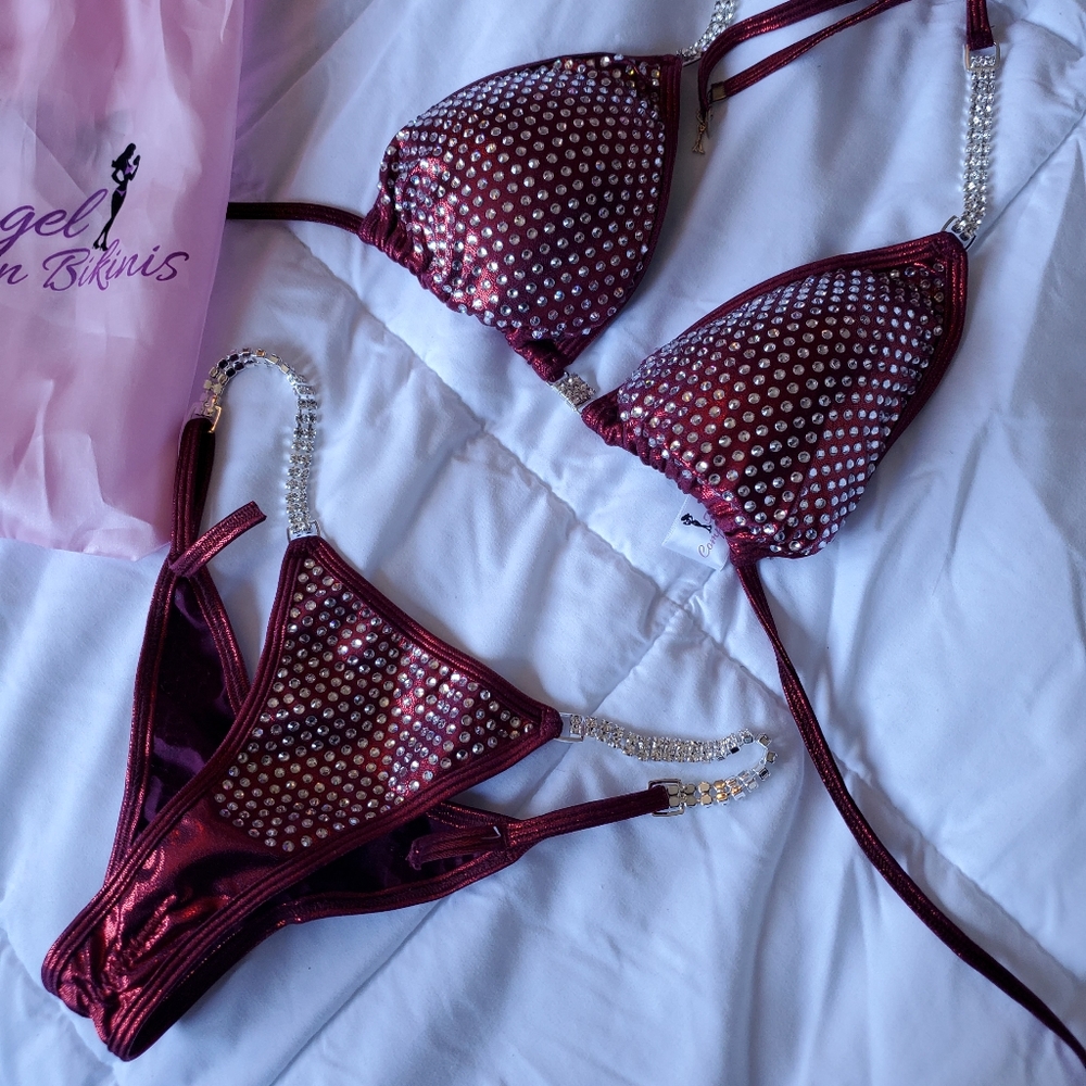 Brand New Maroon Angel Competition Bikini - Gem